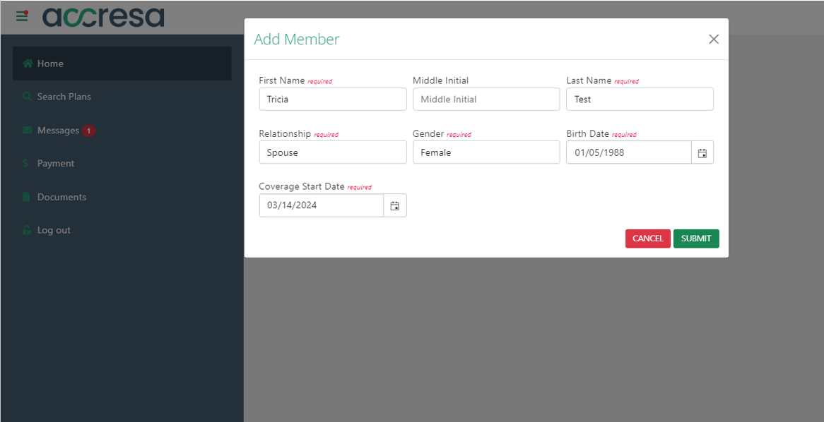 How do I add family members to my account? – Accresa